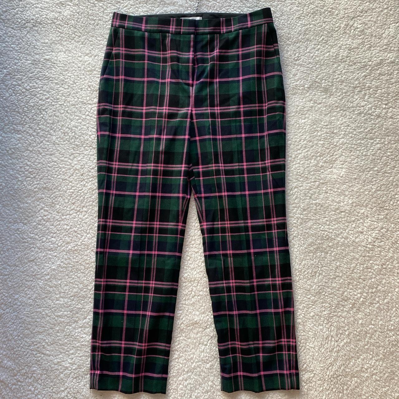 1901 brand green and pink plain dress work slack... - Depop