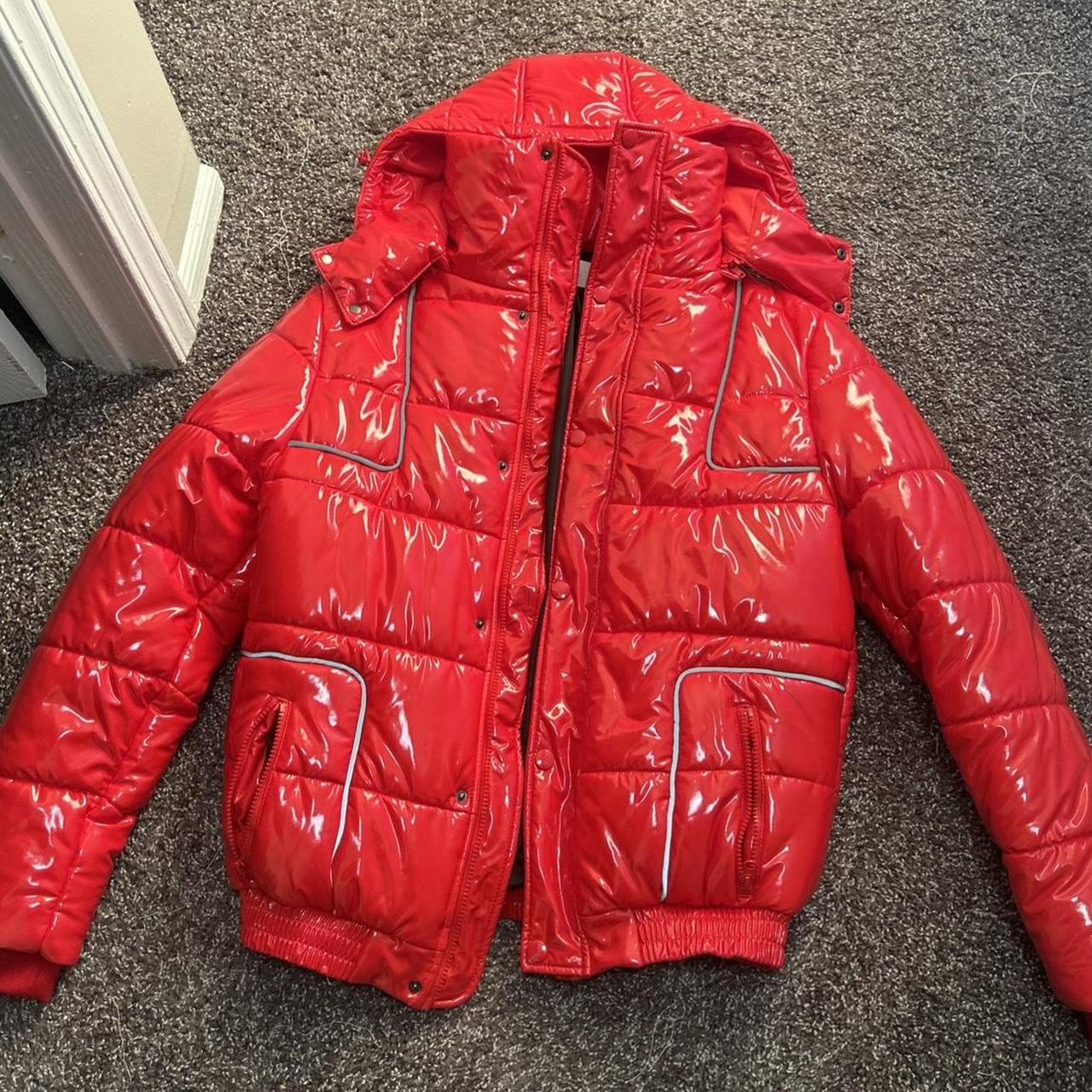 Red and silver Milano puffer jacket | Depop