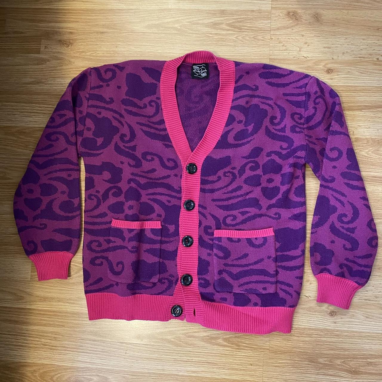 Steady Hands chowder print cardigan in S/M perfect... - Depop