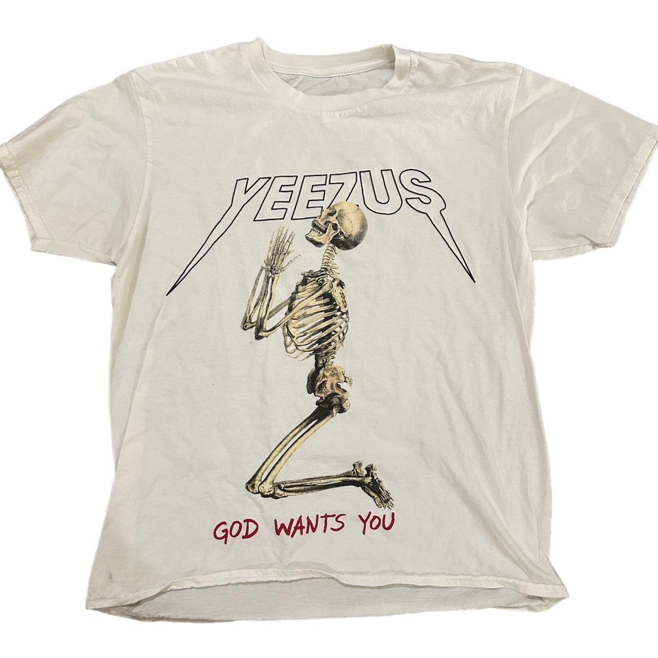 Yeezus Tour Shirt Praying Skeleton - Depop
