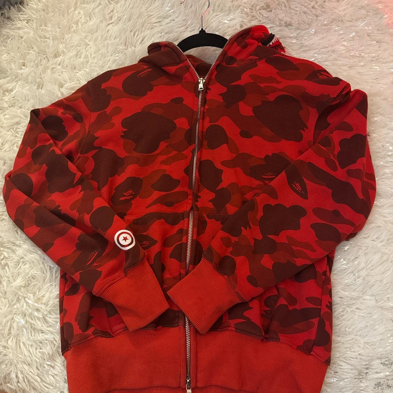 AUTHENTIC (have recipets) BAPE red camo zip up... | Depop