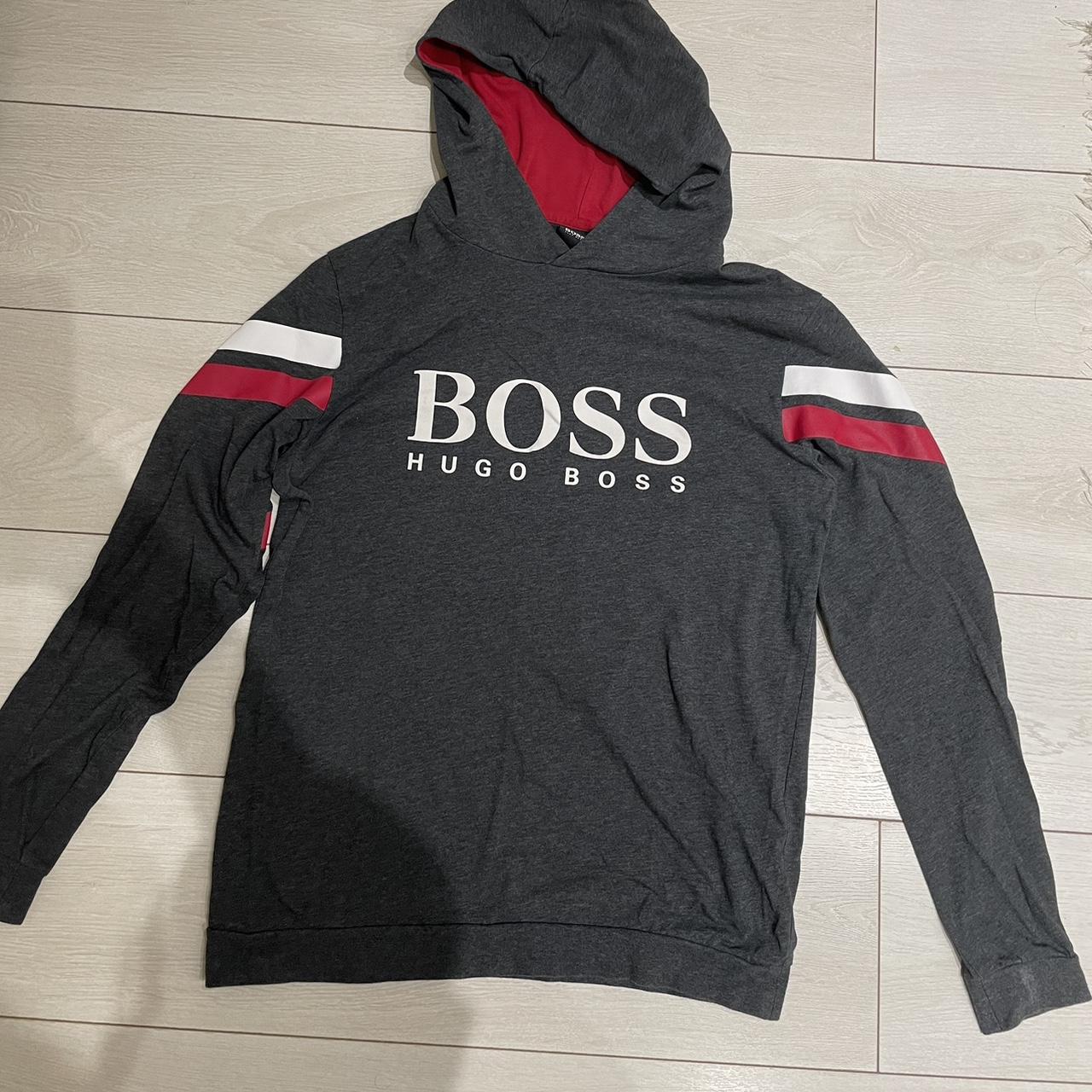 Used - Hugo Boss Grey Sweatshirt size Small kept in... - Depop