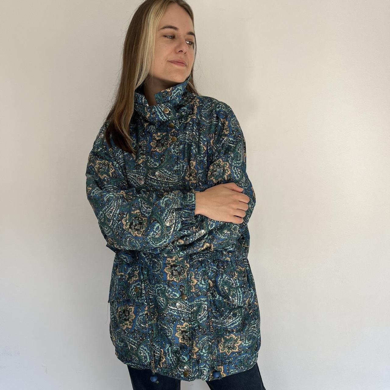 UPCYCLED VINTAGE nylon spray jacket 🍭 Amazing blue... | Depop