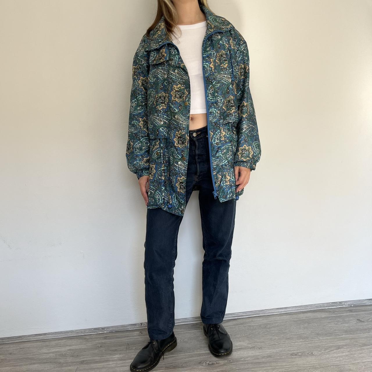 UPCYCLED VINTAGE nylon spray jacket 🍭 Amazing blue... | Depop