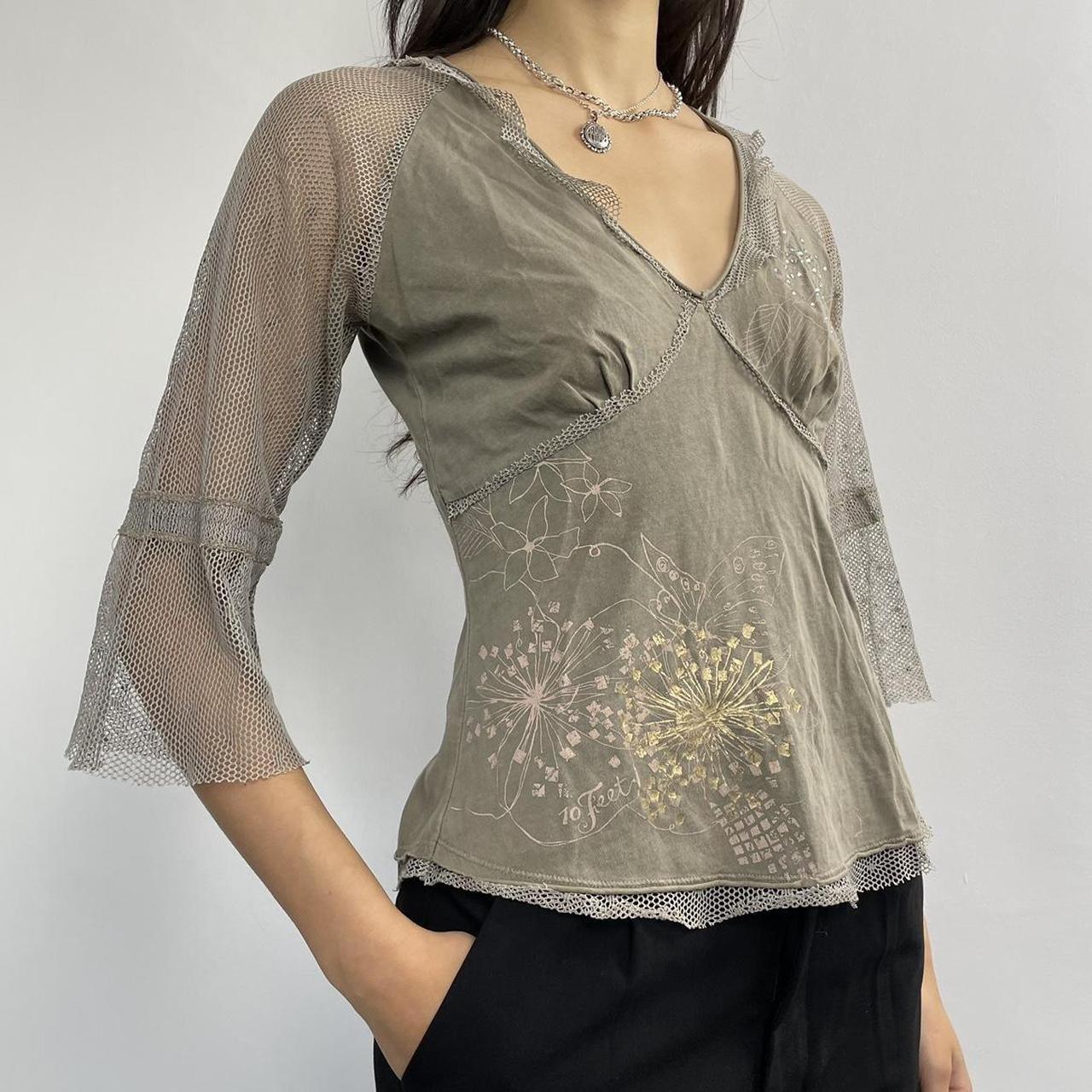 stunning unique vintage funky top with net/mesh... - Depop