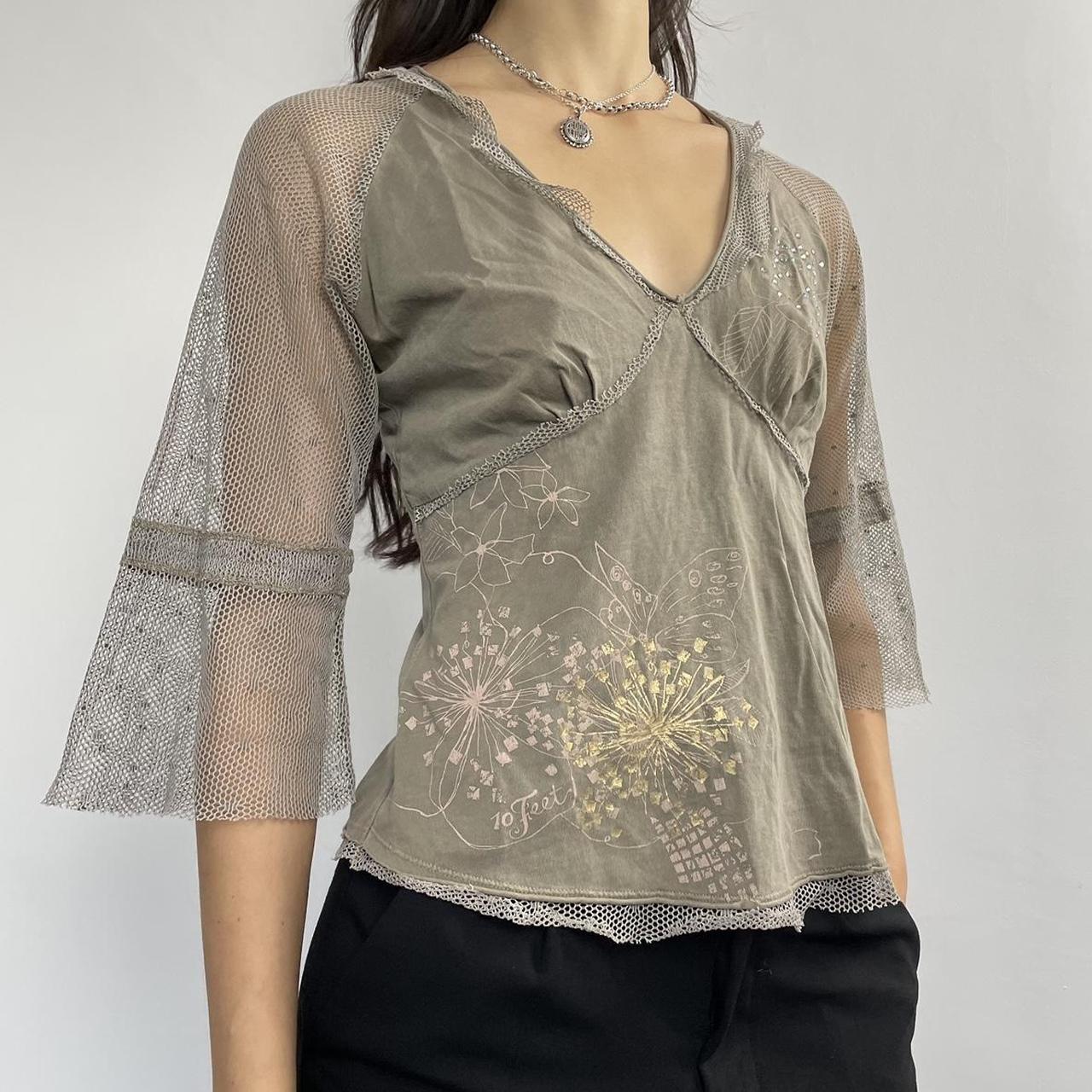 stunning unique vintage funky top with net/mesh... - Depop