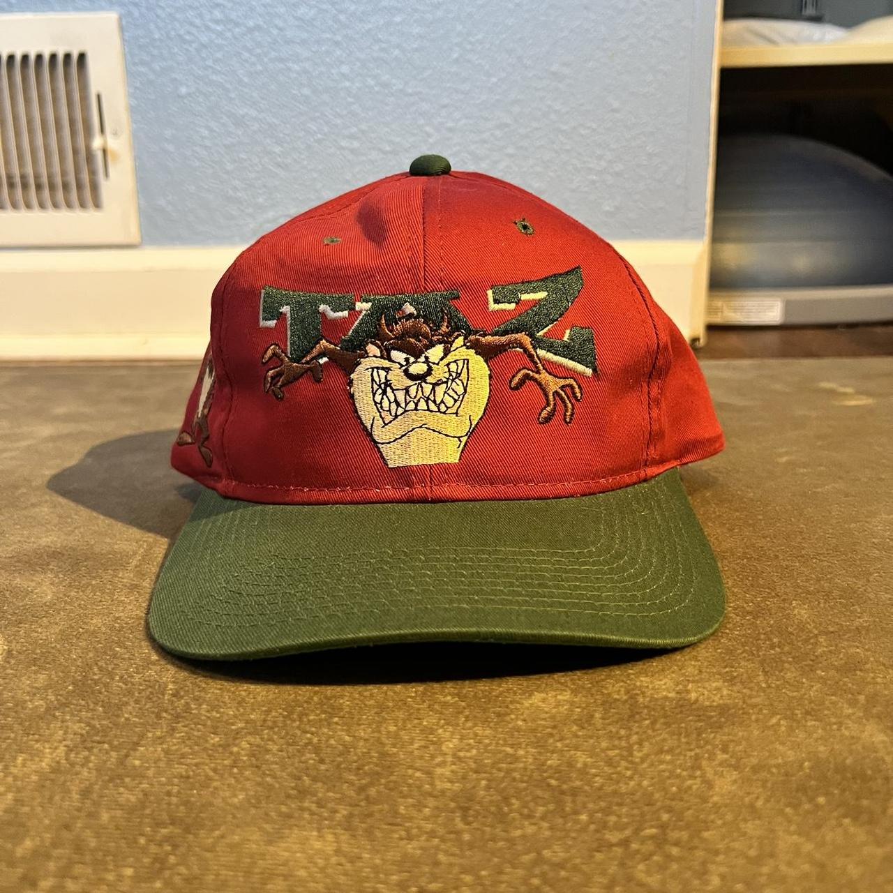 Vintage T.A.Z Snapback Hat, Super Cool Red Hat With... - Depop