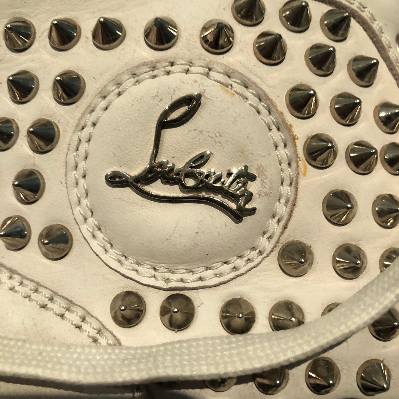 CHRISTIAN LOUBOUTIN LOUIS SPIKES SHOES WHITE... - Depop