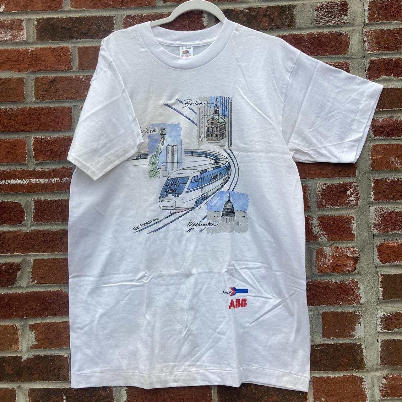 Vintage 90s railroad destinations shirt. Boston’s,... - Depop