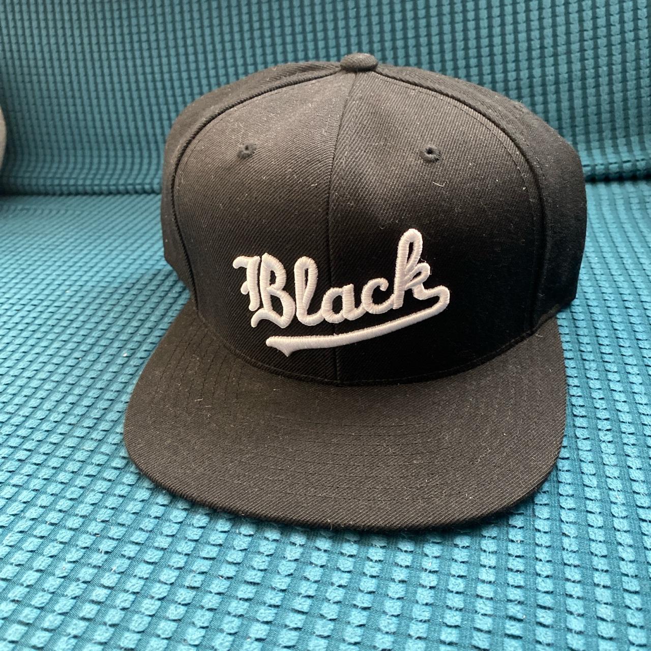 “Black” Black Scale Snapback Green underbrim - Depop