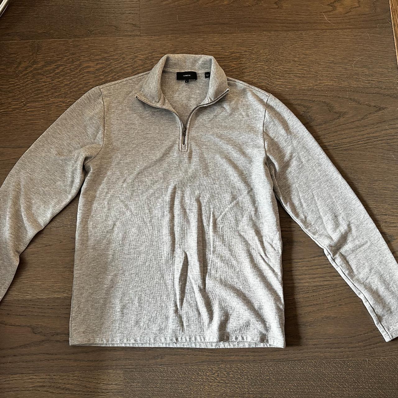 Vince. Gray Quarter Zip Size S pit to pit 20",... - Depop