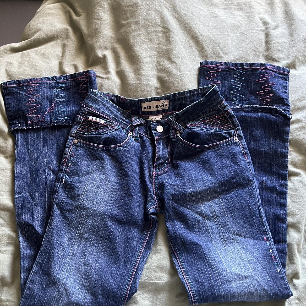 Women’s low rise bootcut jeans Multi colored - Depop