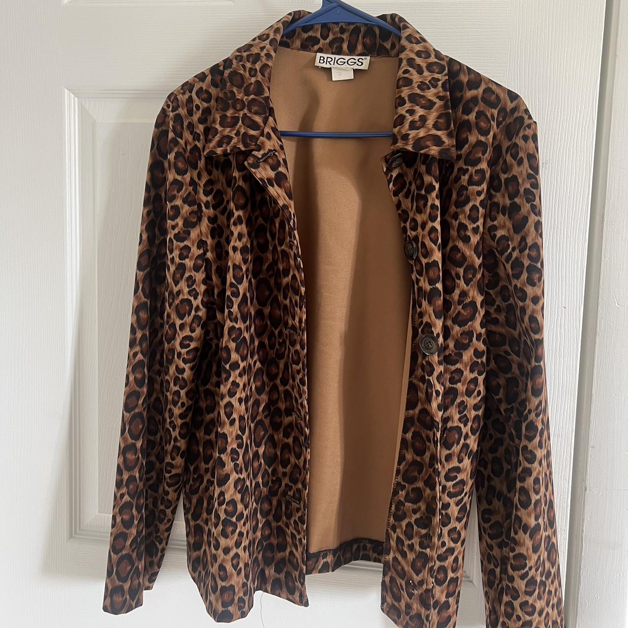 Leopard print button up in great condition the... - Depop
