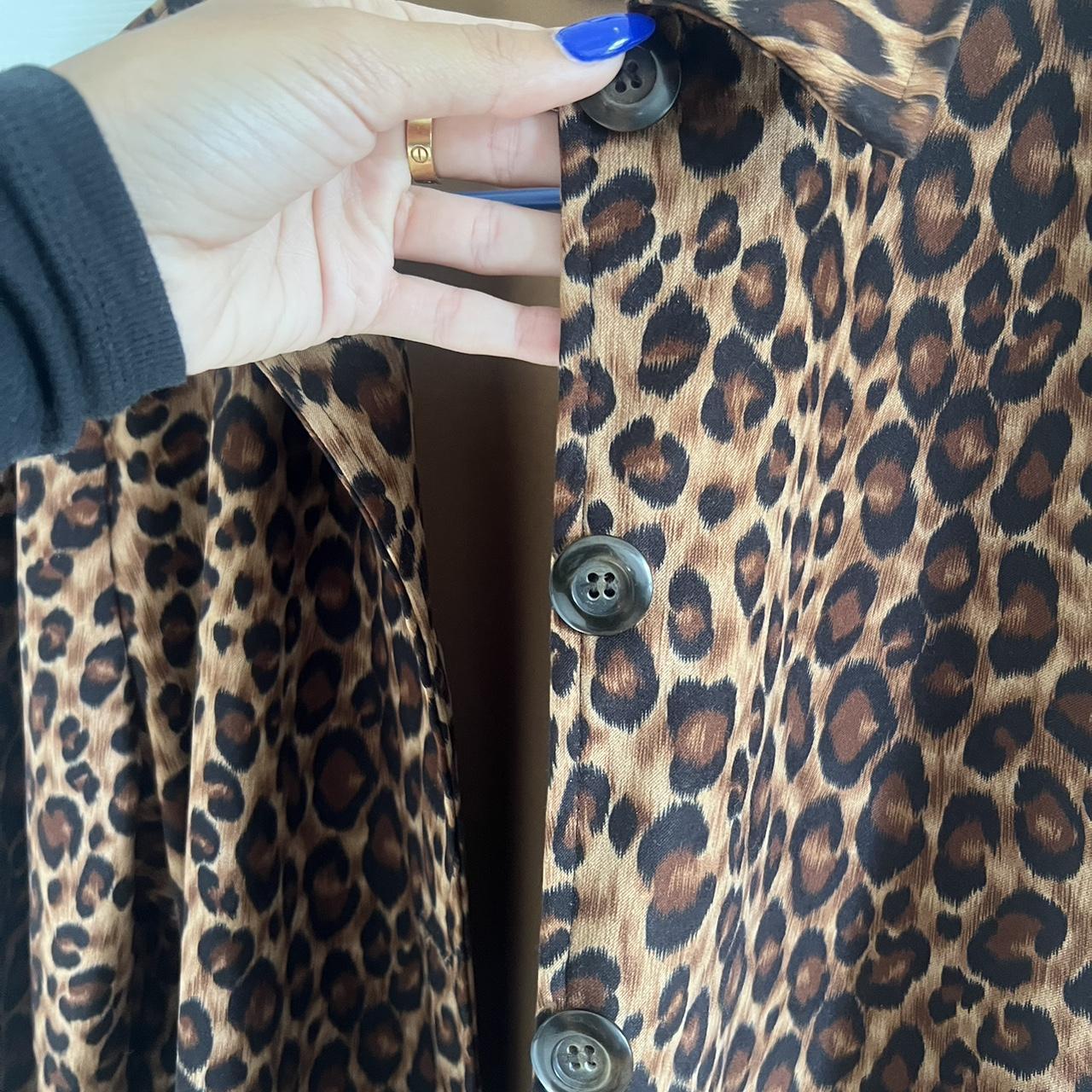 Leopard print button up in great condition the... - Depop