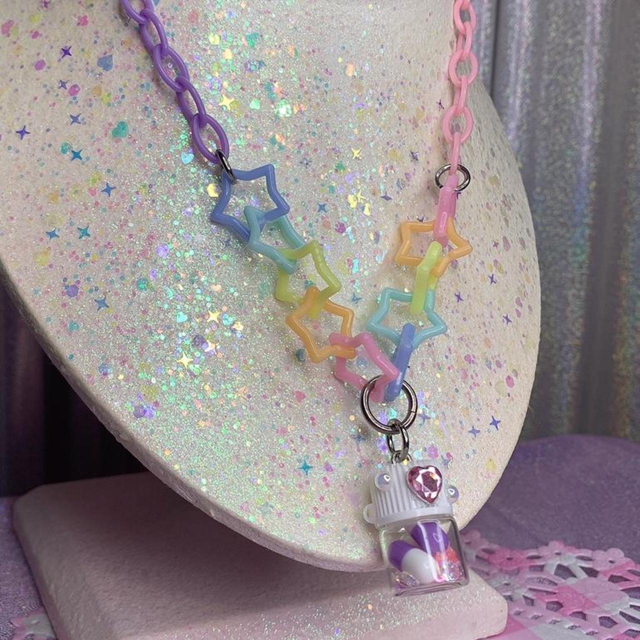 Yami Kawaii Pastel Deco Pill Bottle Necklace💗 ♡... | Depop
