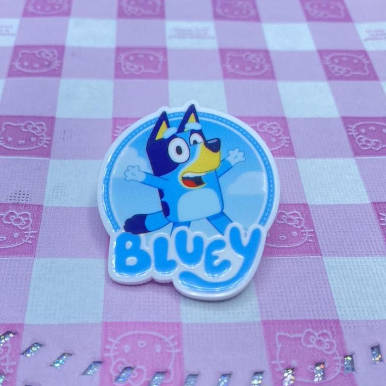 Bluey Cartoon Dog Brooch Pin 🐶💙 ☁️ Resin pin with the... - Depop