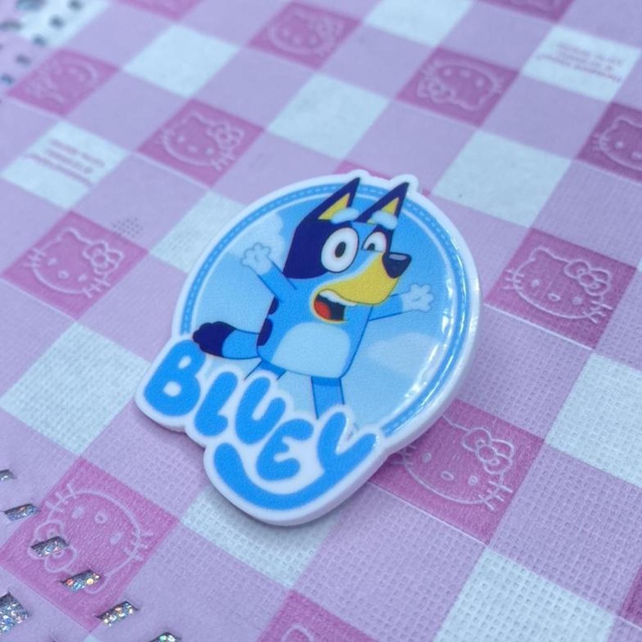 Bluey Cartoon Dog Brooch Pin 🐶💙 ☁️ Resin pin with the... - Depop