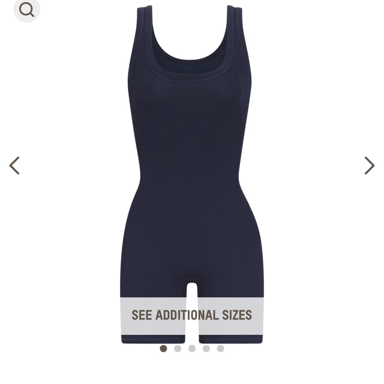 Skims cotton rib onesie in navy XS - completely... - Depop
