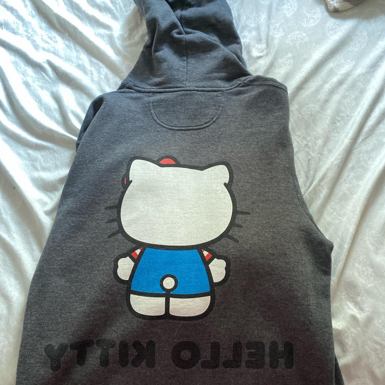 grey hello kitty hoodie super cute and so soft on... - Depop