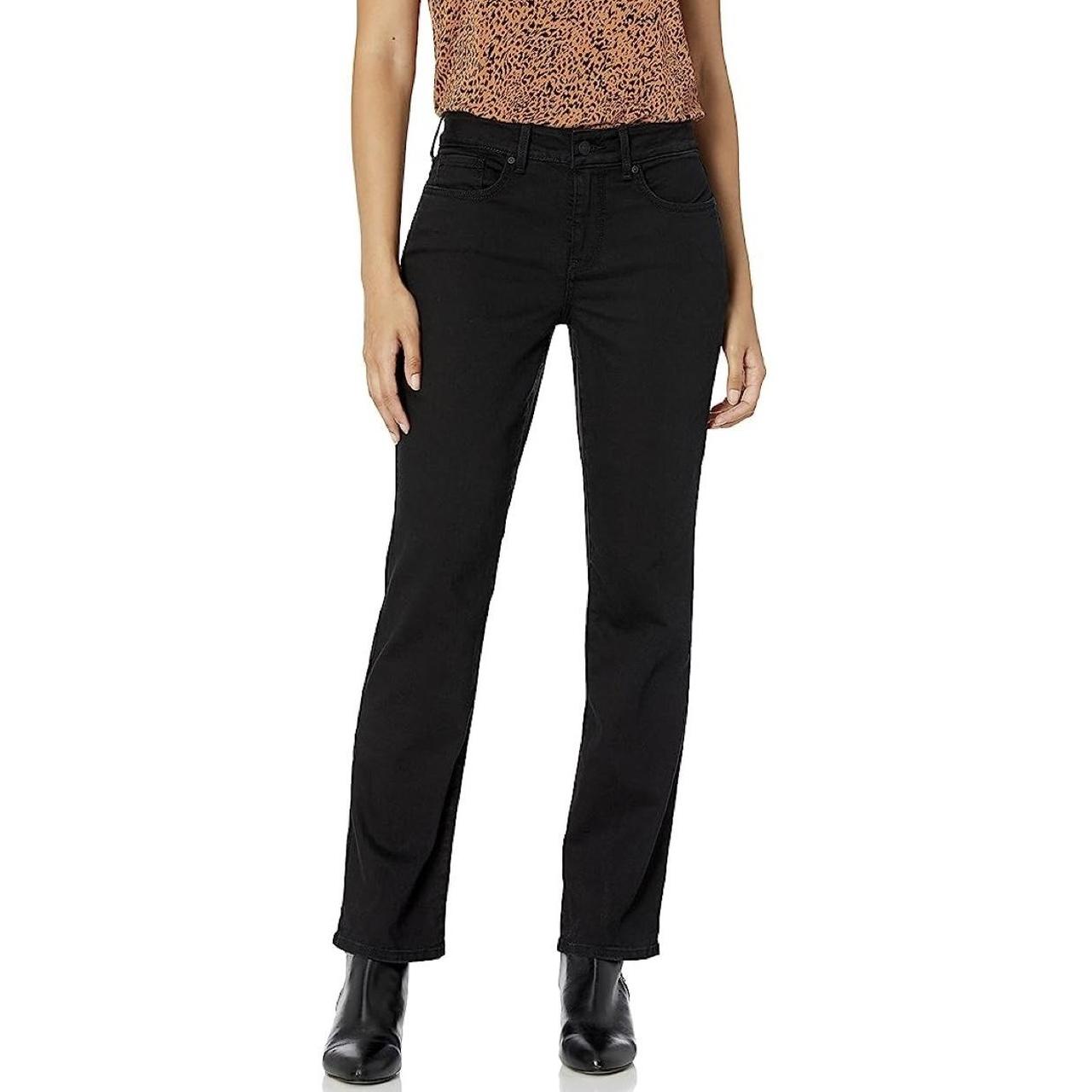 NYDJ 8 Petite Straight Black Jeans Lift Tuck... - Depop