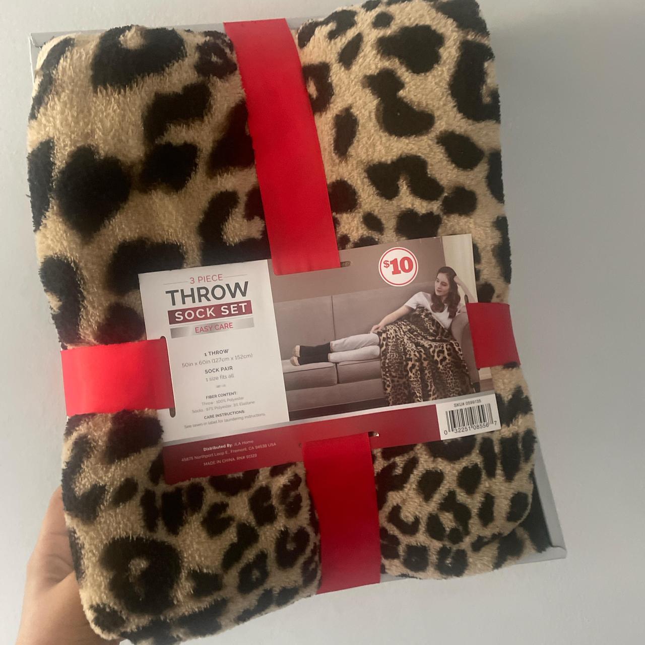 Soft and warm cheetah print throw... | Depop