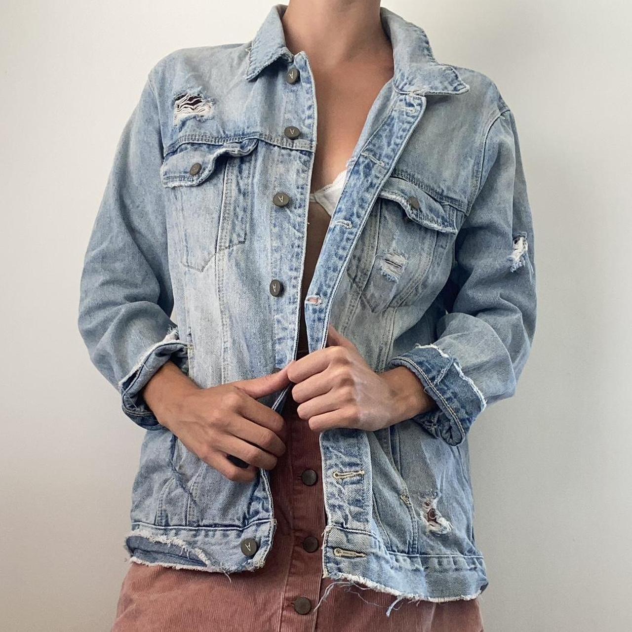 ABRAND denim jacket Denim ripped jacket. Great... - Depop