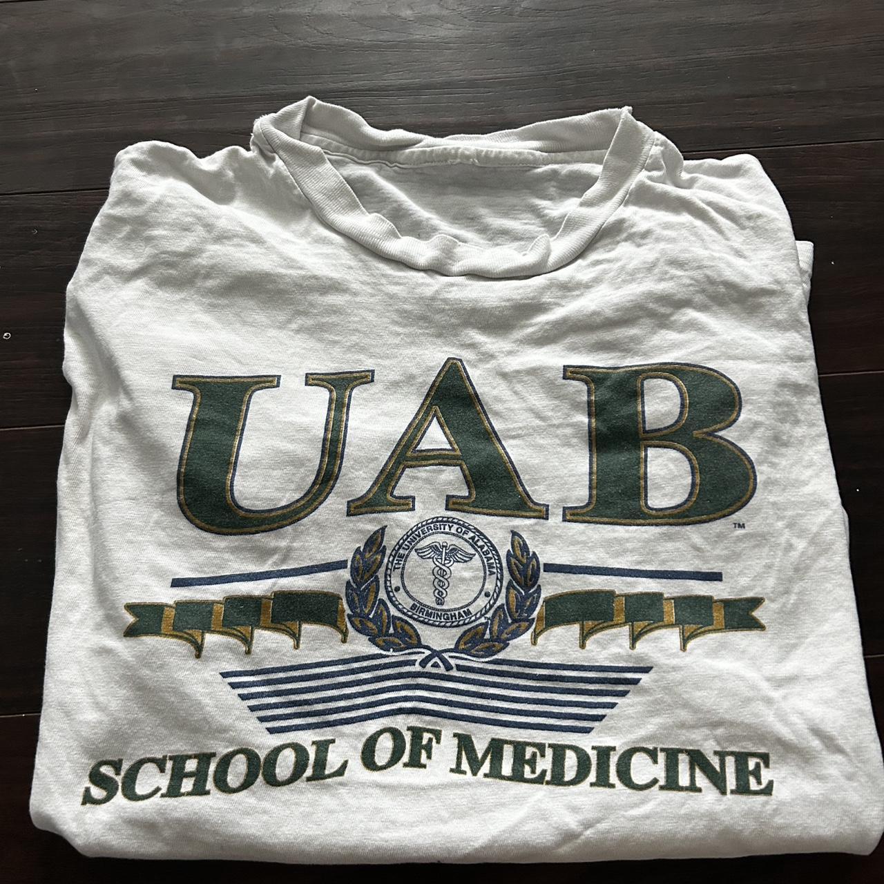 White and green vintage UAB School of Medicine... | Depop