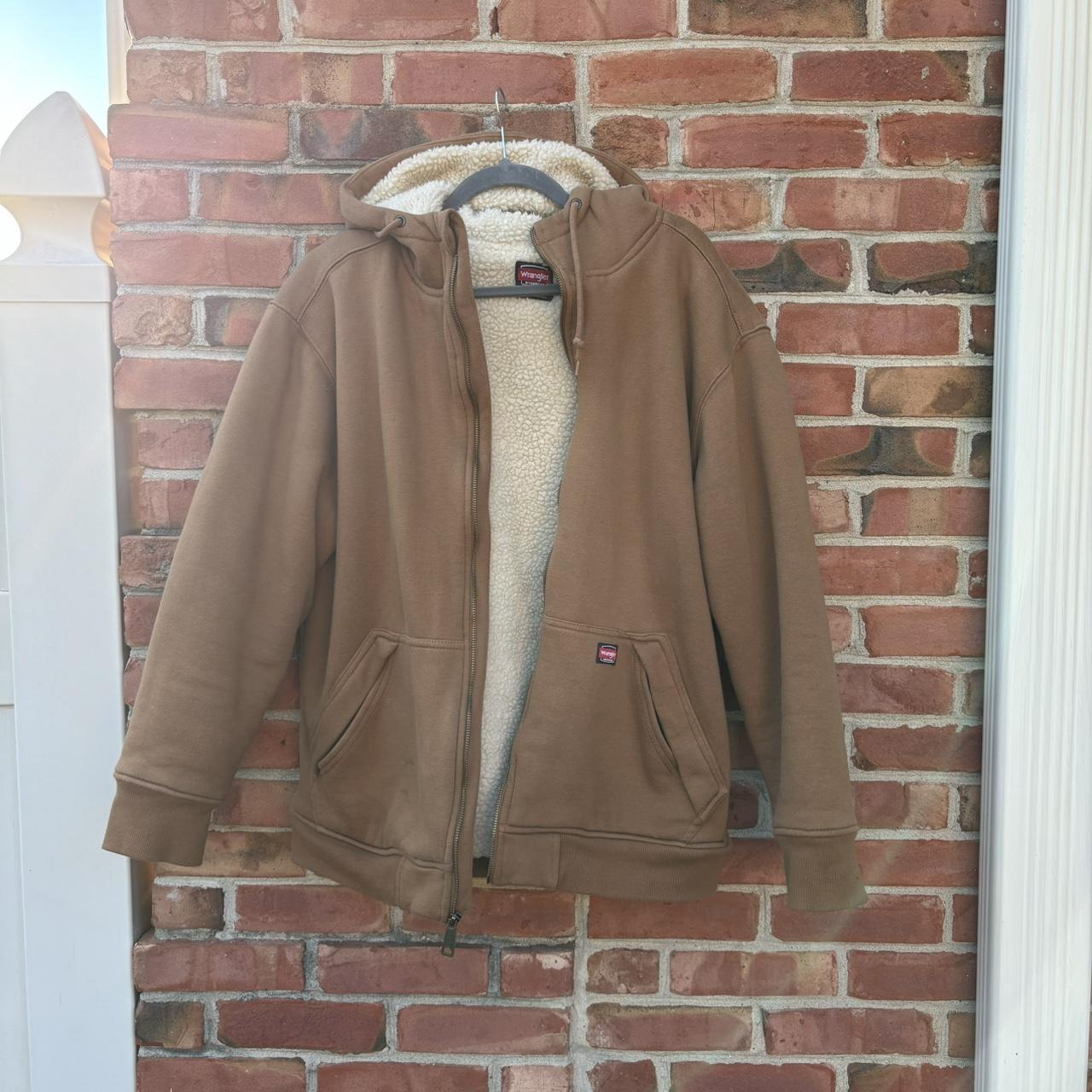 Wrangler Fleece Lined Zip Jacket Size Large Great... - Depop