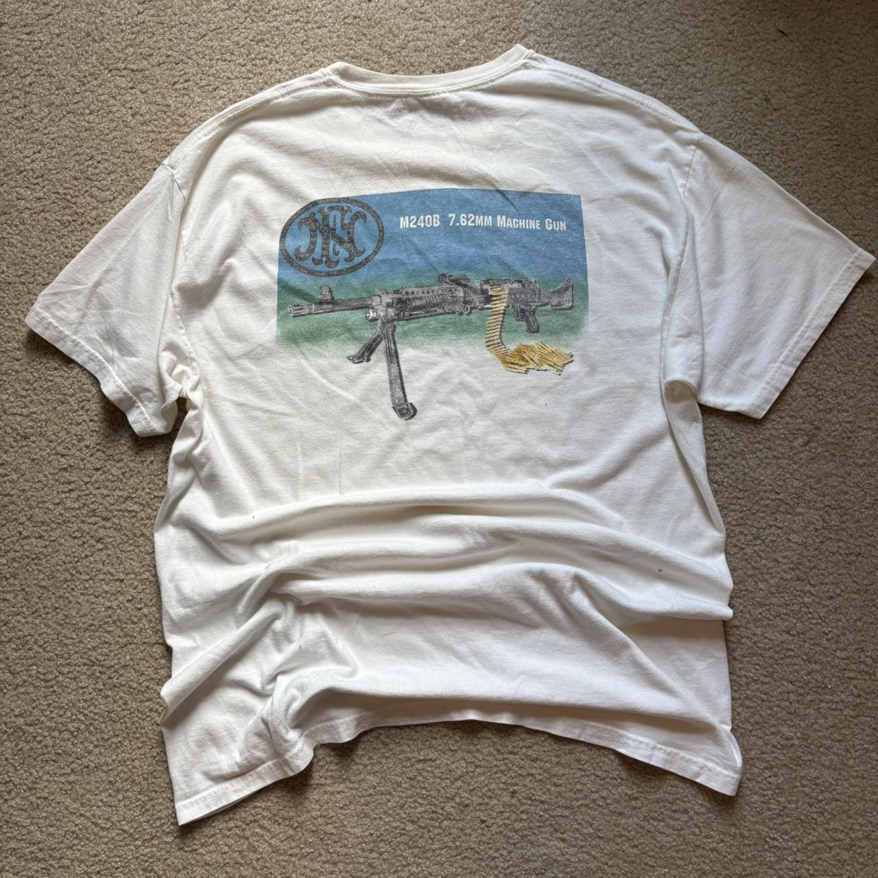 Men’s Vintage FN manufacturing white t-shirt, with... | Depop