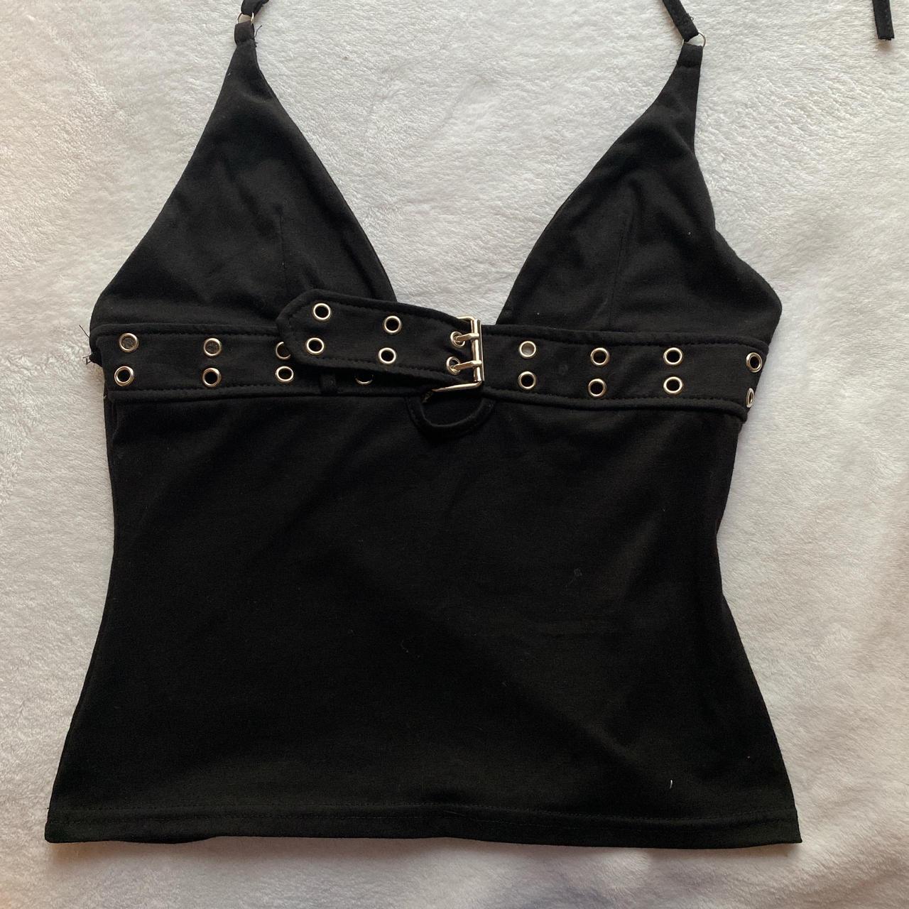 Black buckle top size medium - Depop