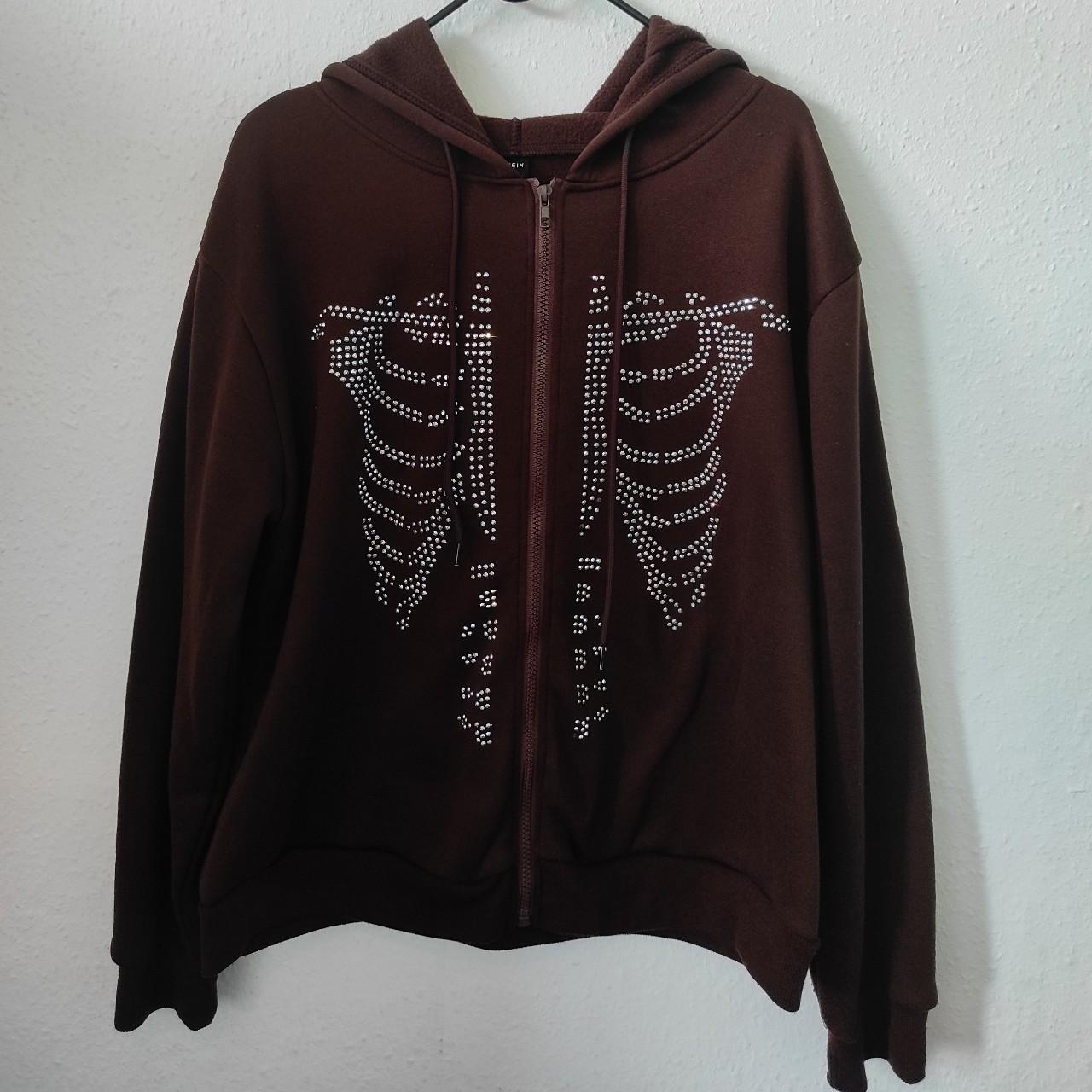 Skeleton brown jacket 💀 in a great condition I... - Depop
