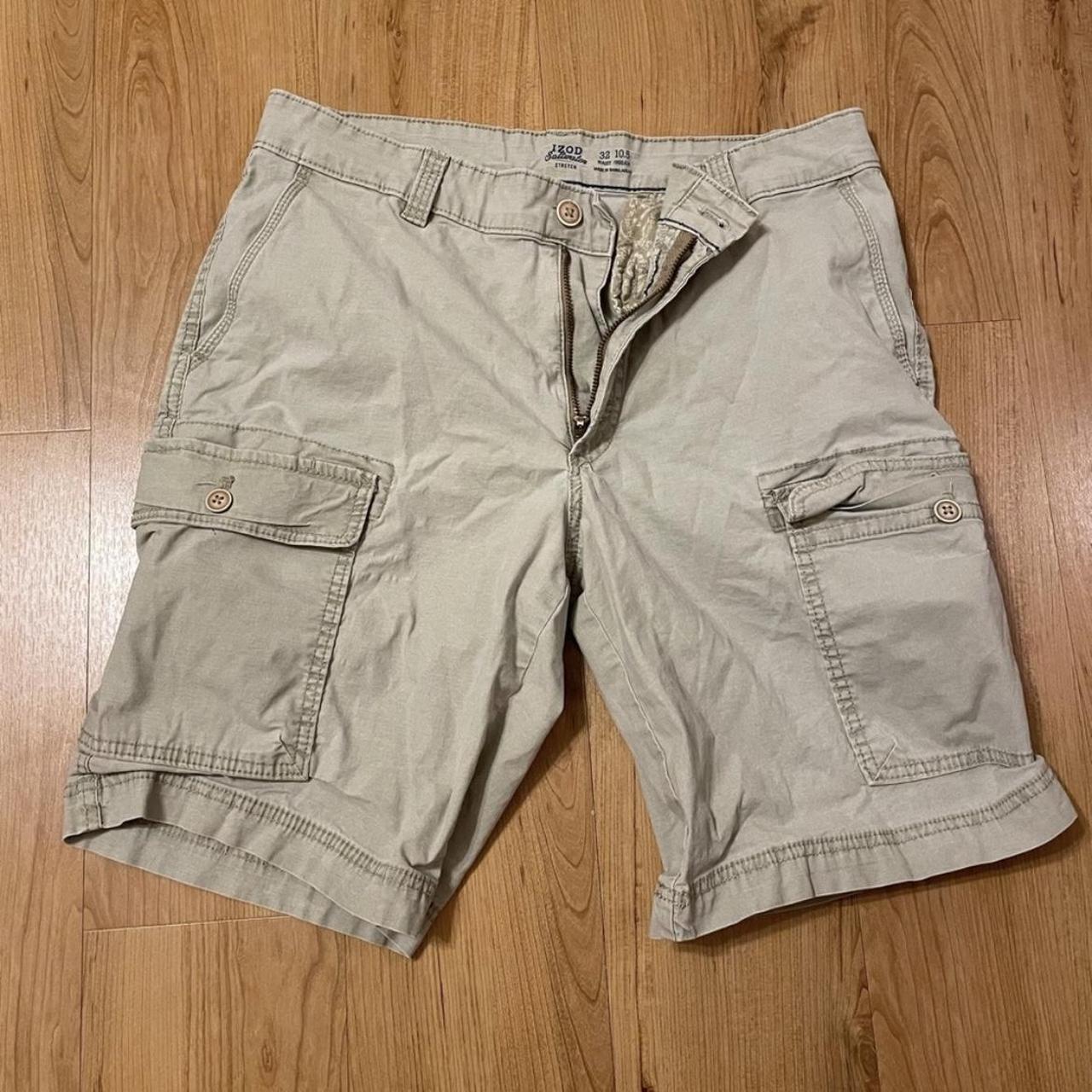 Men’s Khaki Cargo Shorts 6 pockets Button closure... - Depop