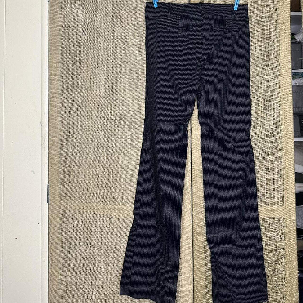 Black pinstripe low rise slacks Worn a few times... - Depop