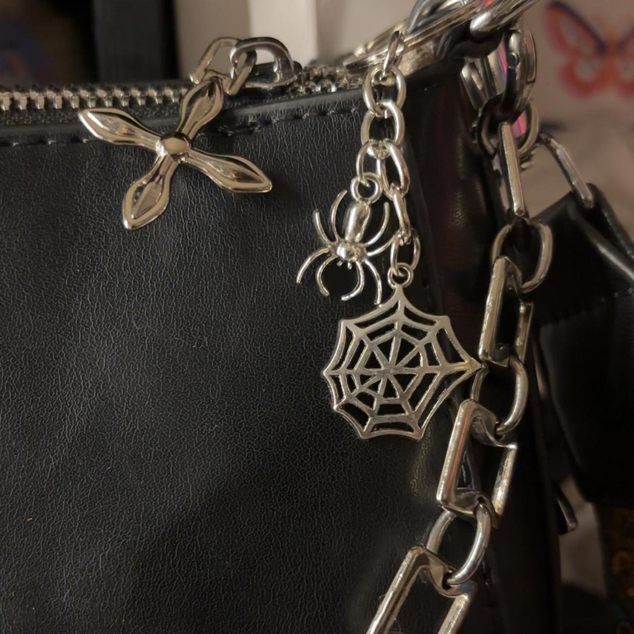 spider & web keychain charm #y2k #keychain #charm... - Depop