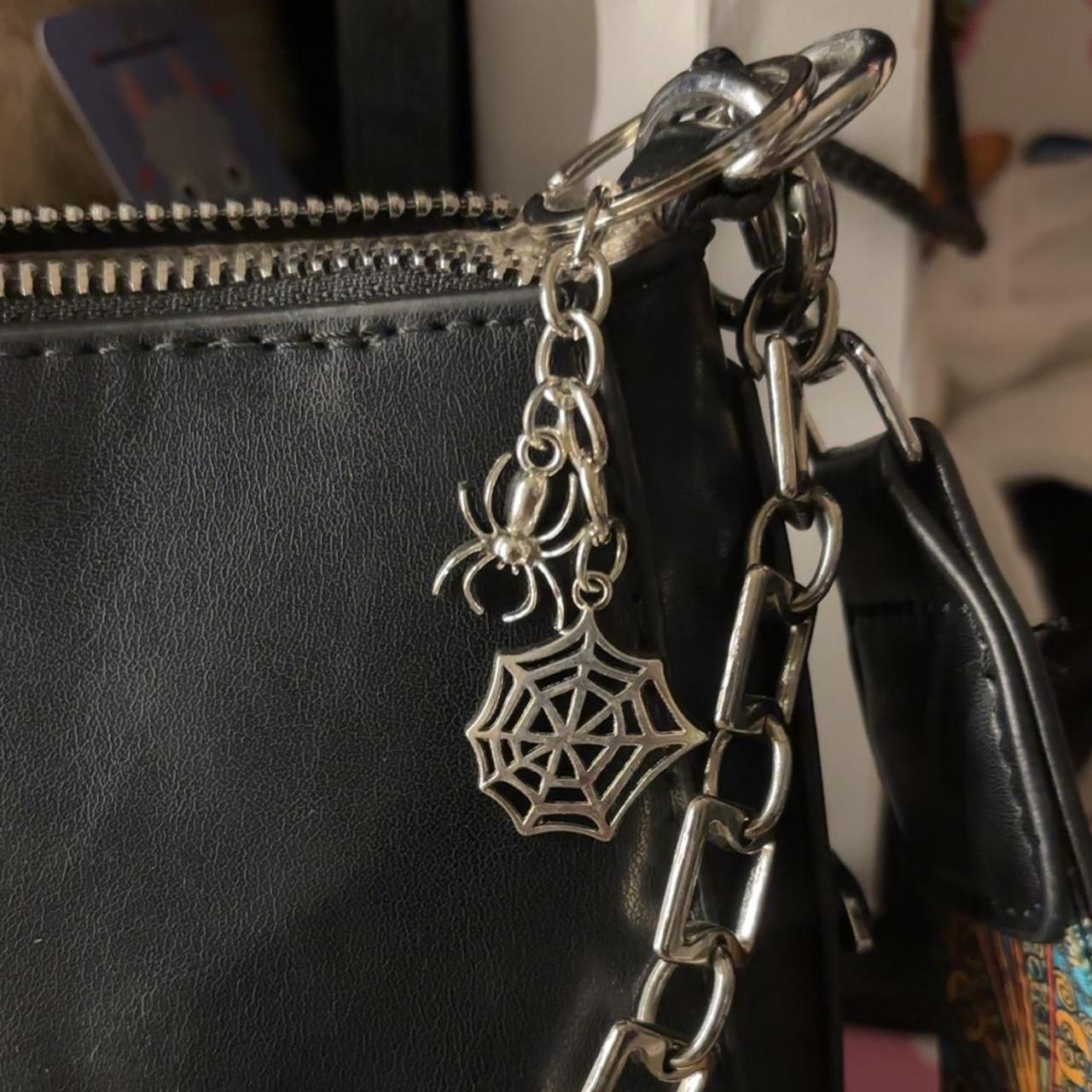 spider & web keychain charm #y2k #keychain #charm... - Depop