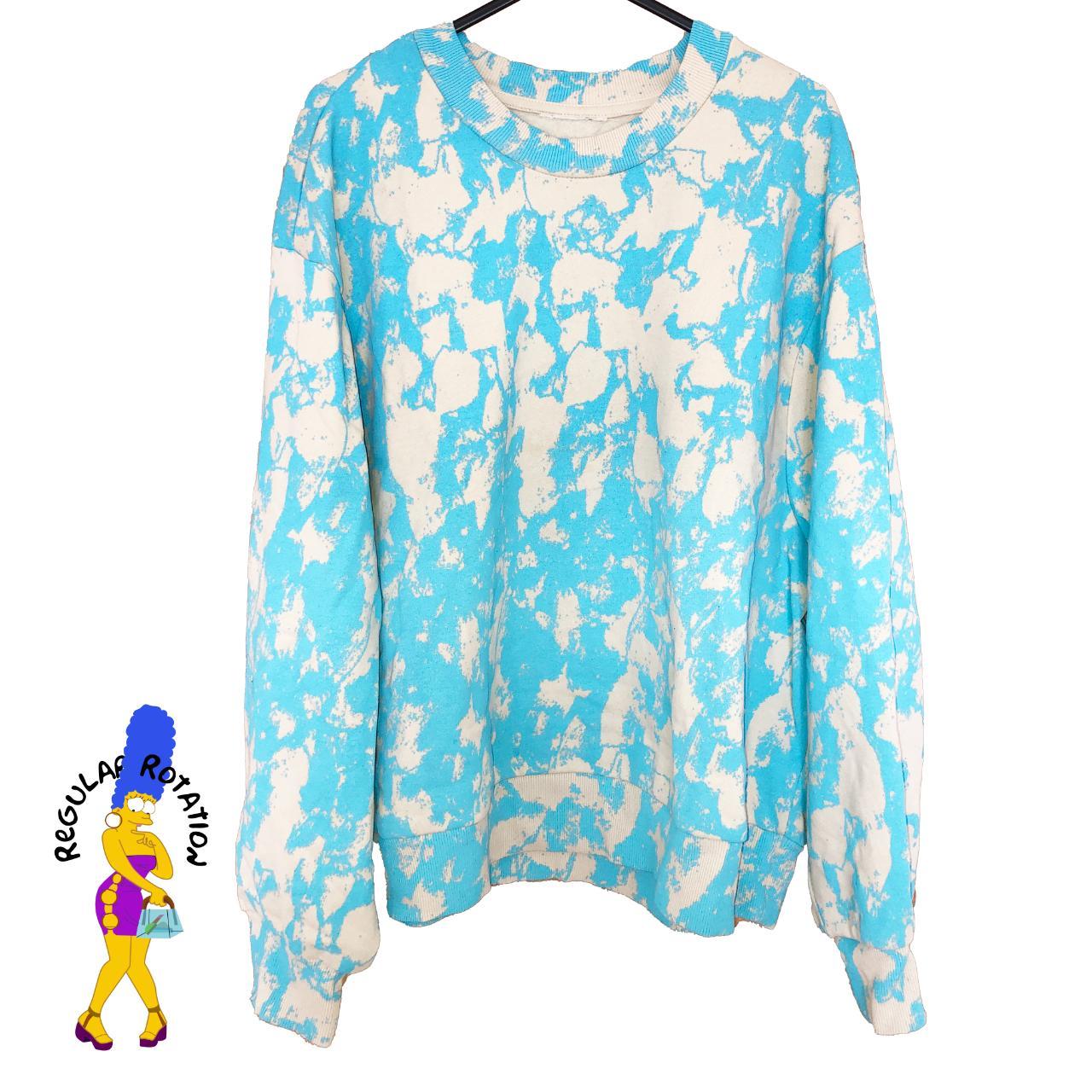 Monki blue and off-white marble print... - Depop