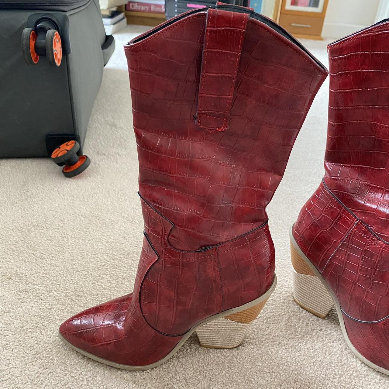 Red Cowboy Boots Style – beautiful dark red pointed... - Depop