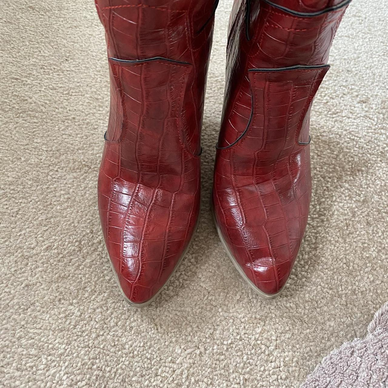 Red Cowboy Boots Style – beautiful dark red pointed... - Depop