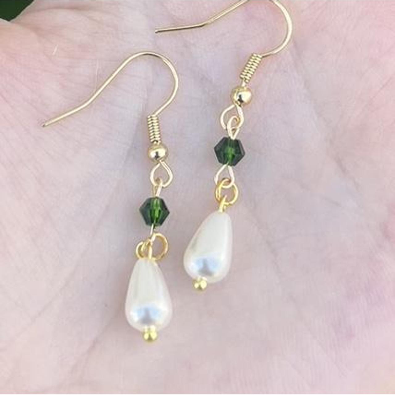 🌱 handmade simple pearl drop earrings 🌱 -handmade... - Depop