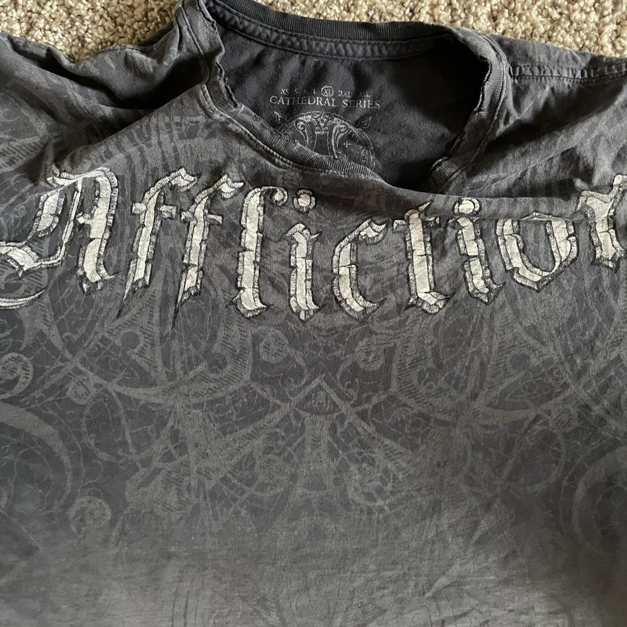 AFFLICTION SHORT SLEEVE ANGEL WINGS SHIRT CATHEDRAL... - Depop