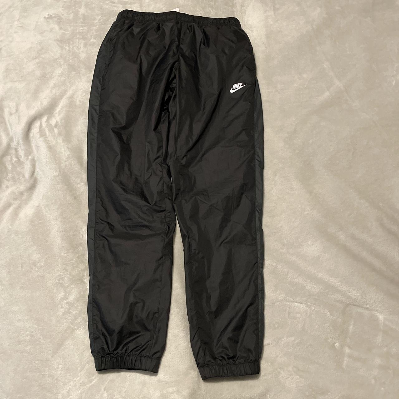 Black Shiny Nike Tracksuit Bottoms Scally Size XL... - Depop