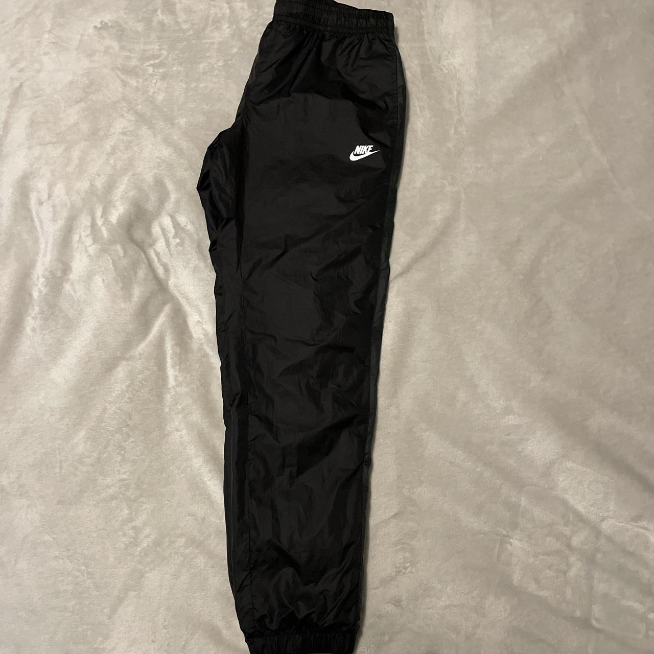 Black Shiny Nike Tracksuit Bottoms Scally Size XL... - Depop