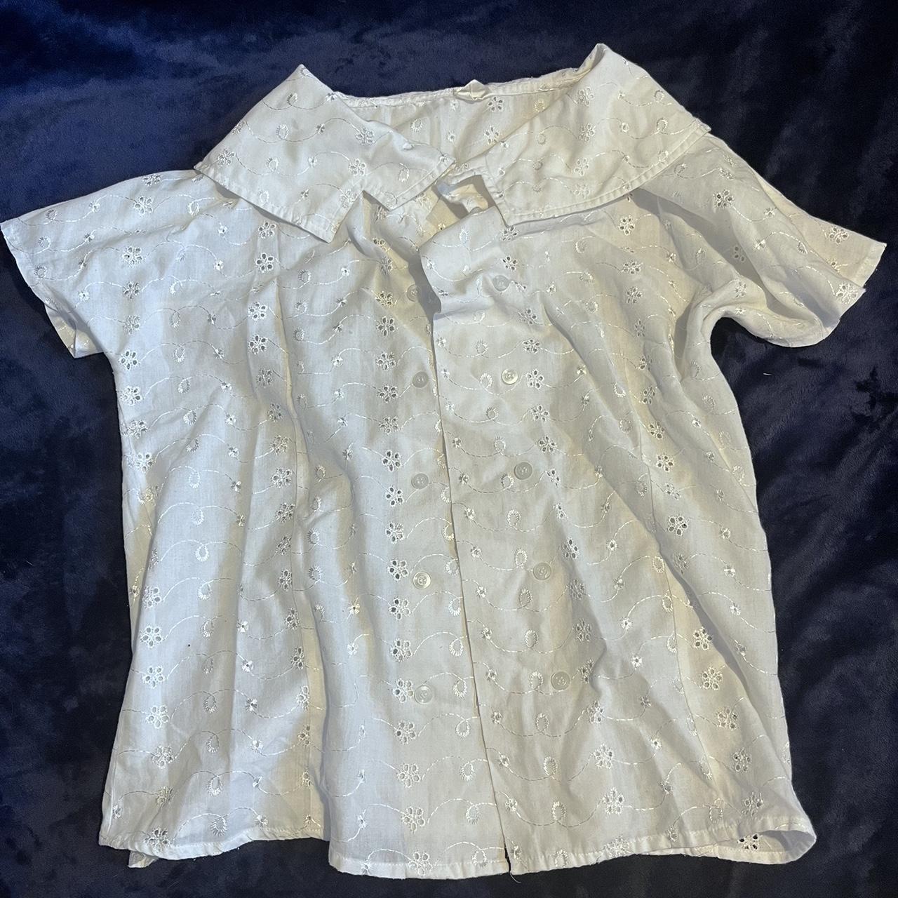cute vintage white blouse from pop boutique, doesn’t... - Depop