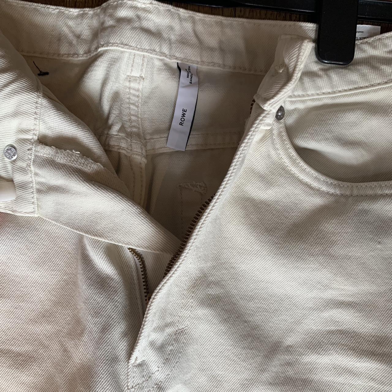Beige Rowe Weekday straight fit jeans. Waist 27... - Depop