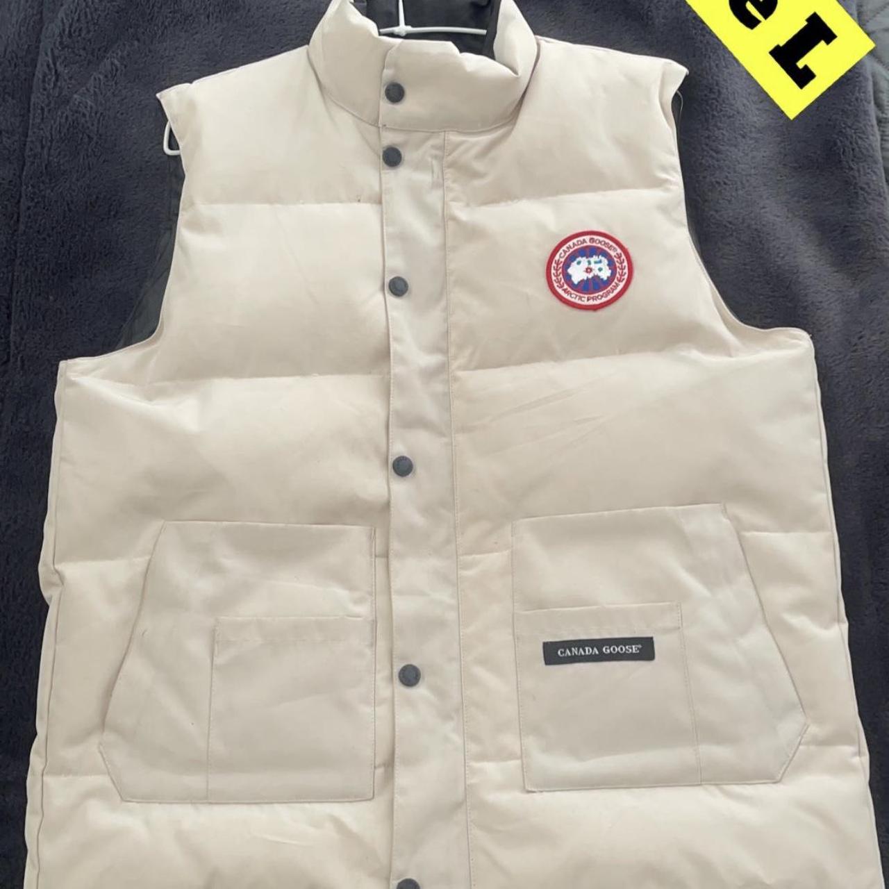 Canada Goose Men's Cream Gilet | Depop