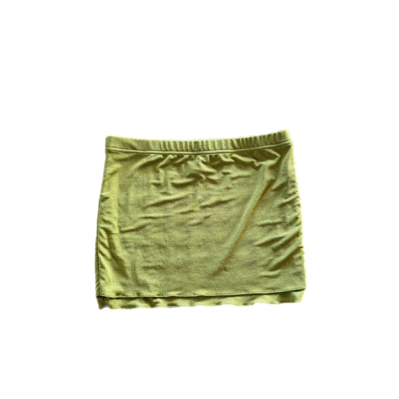 !! light green mini skirt !! - fits a XS, or S -... - Depop