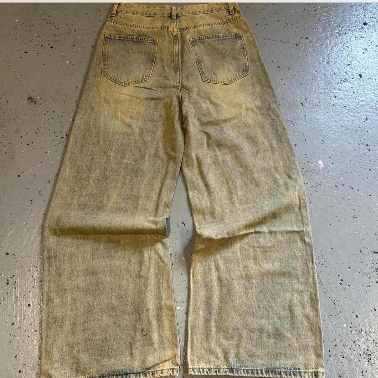 vintage baggy y2k urban wide leg bleach lightwash... | Depop