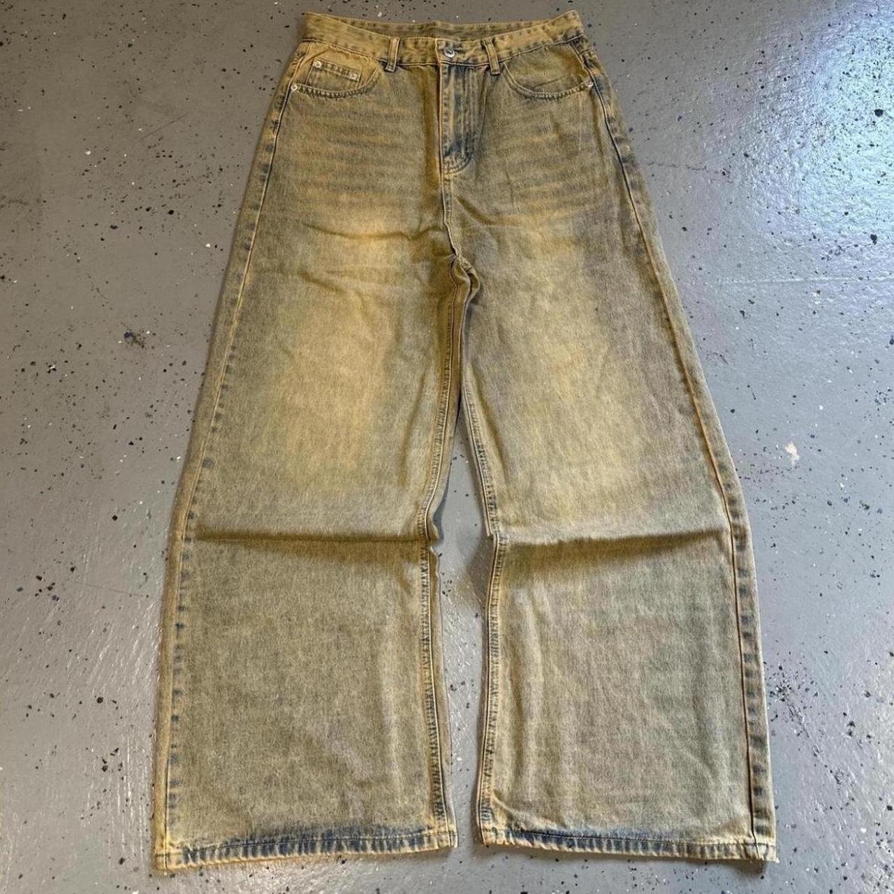 vintage baggy y2k urban wide leg bleach lightwash... | Depop