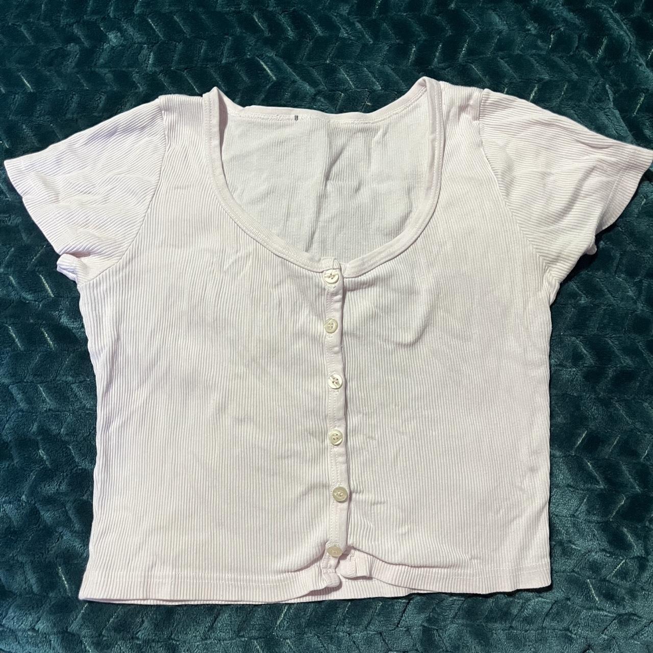 Baby pink brandy Melville crop top - Depop