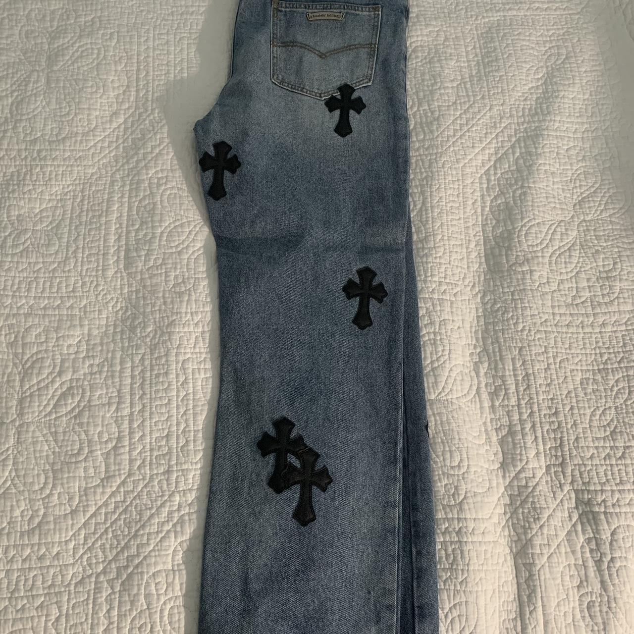 Chrome hearts cross denim jeans Rep size 32 fits... - Depop